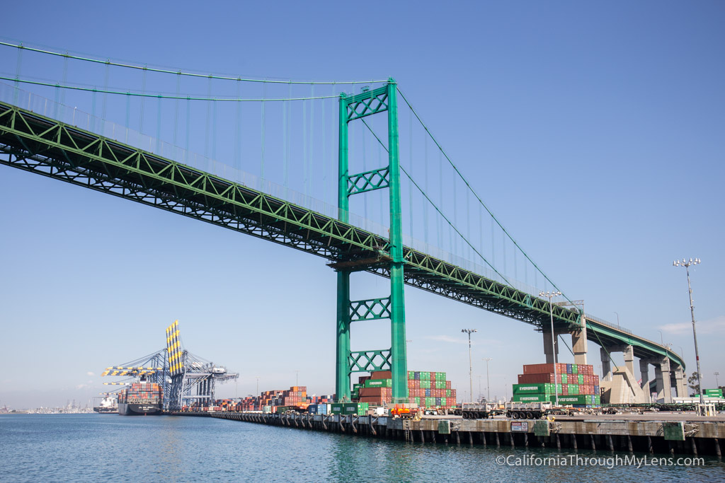 LA Waterfront Harbor Tour: Shipping Containers, Vincent Thomas Bridge ...