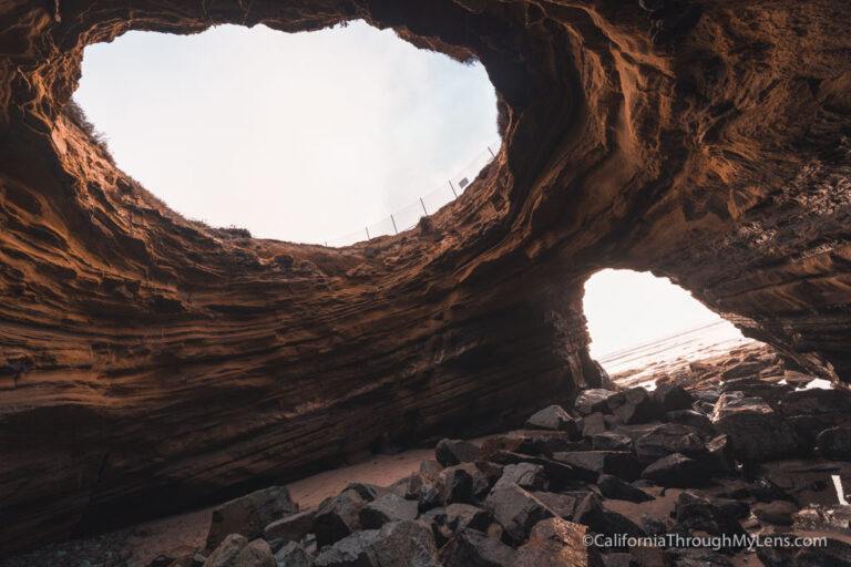 Sunset Cliffs Open Ceiling Sea Cave in San Diego - California Through ...